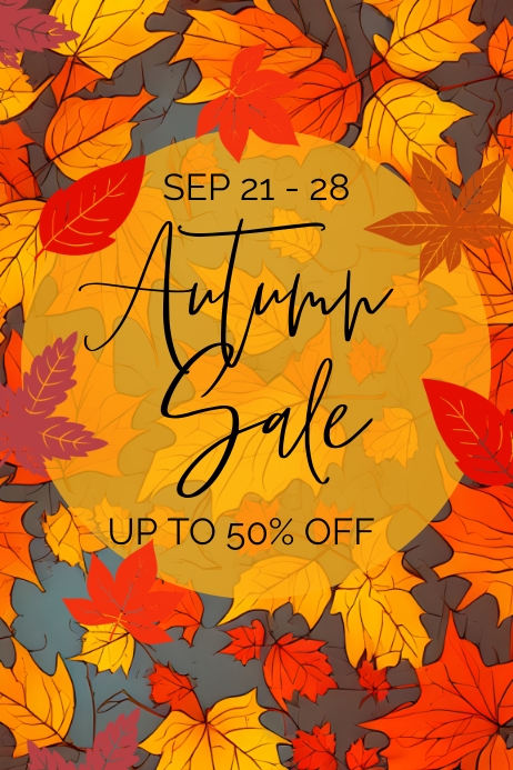 Copy of Autumn Fall Sale Poster Template | PosterMyWall