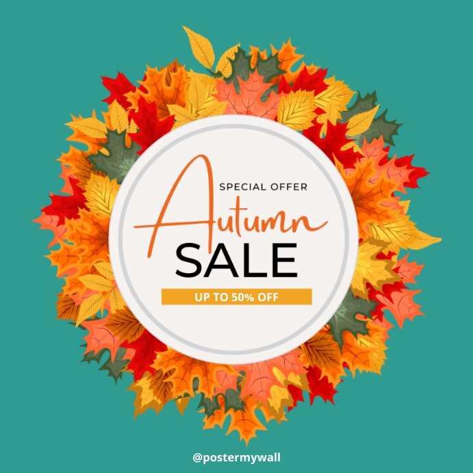 Autumn/Fall sale social media template | PosterMyWall