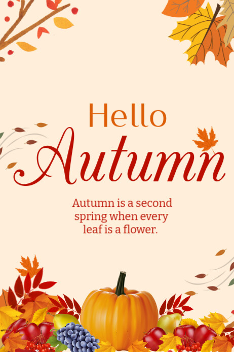 autumn-fall-season-coming-welcome-hello-falling-design-template ...
