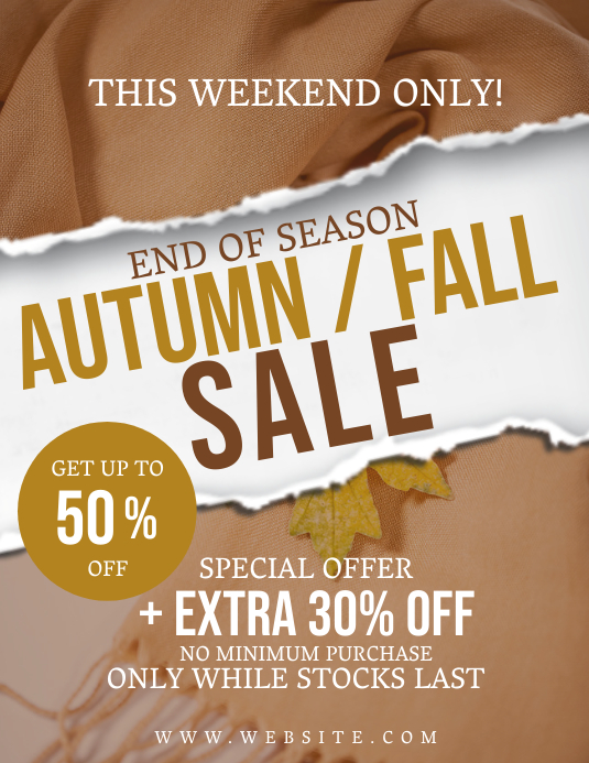 Autumn Fall Season Sale Flyer Template | PosterMyWall