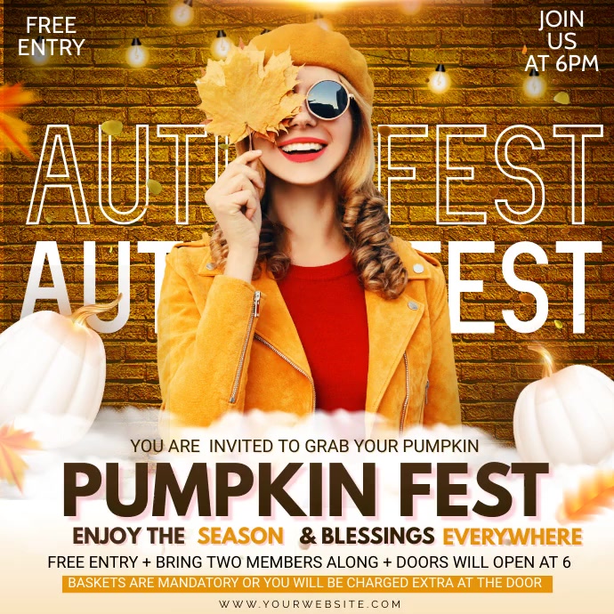 autumn fest, hello autumn Instagram post Template | PosterMyWall