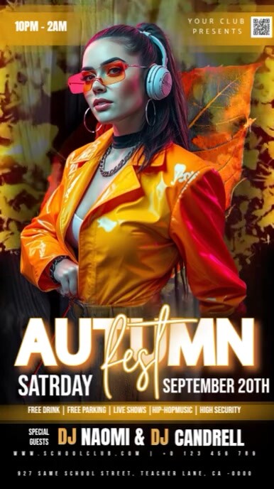 Autumn fest Club Party Event Ad Design Template | PosterMyWall