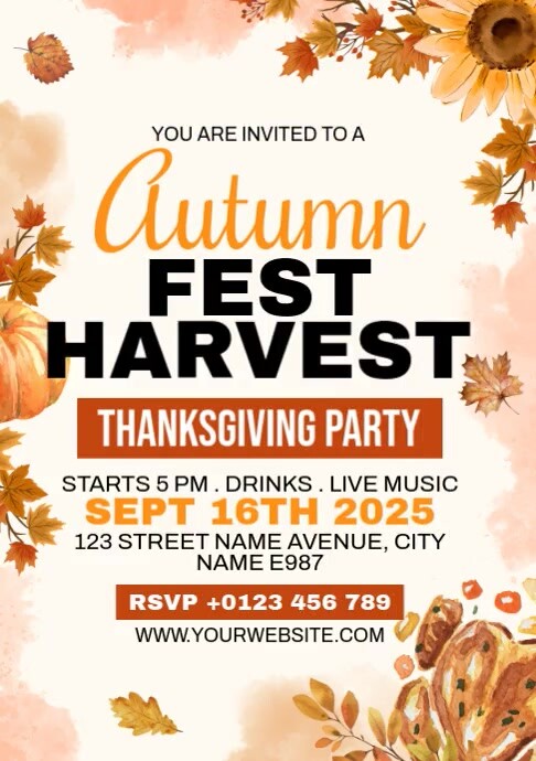 Autumn Fest Harvest Template | PosterMyWall