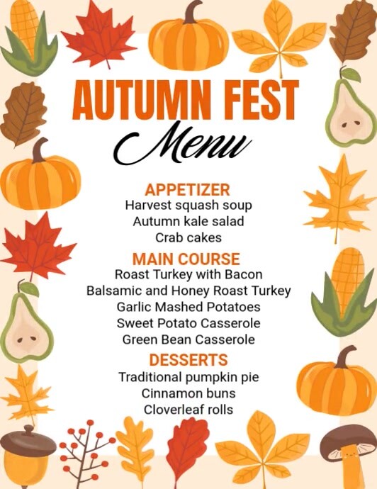 Plantilla de Autumn Fest Menu | PosterMyWall