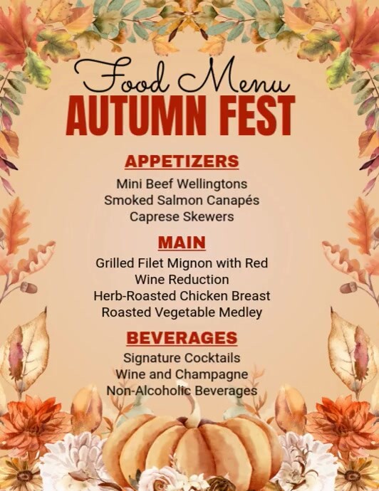 Plantilla de Autumn Fest Menu | PosterMyWall