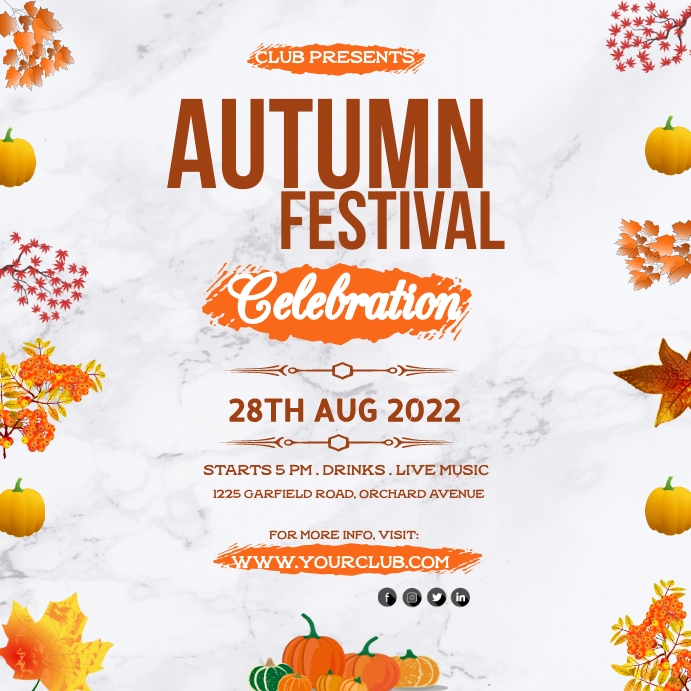 autumn festival, fall harvest insta post (5) Template | PosterMyWall