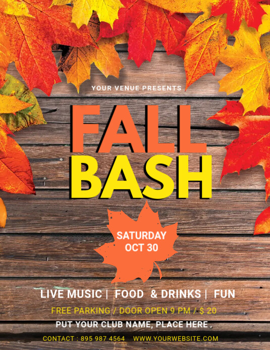 Fall bash flyer Template | PosterMyWall