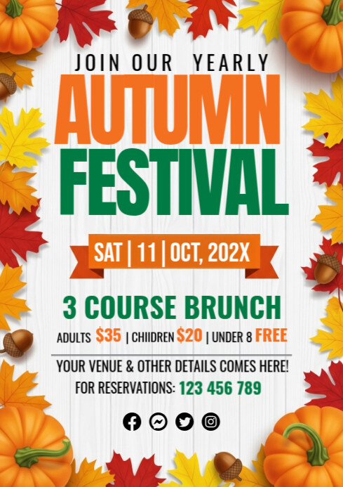 Autumn Festival Flyer A4 Template | PosterMyWall