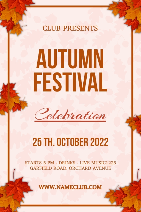 Autumn Festival Flyer Banner Template | PosterMyWall