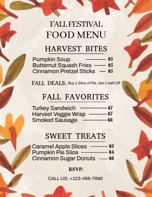 Copy of Autumn Festival Food Menu | PosterMyWall