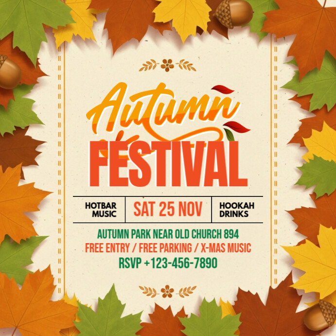 Autumn Festival Instagram Post Template | PosterMyWall
