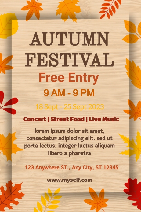 Autumn Festival Poster template. | PosterMyWall