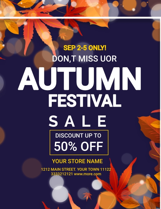 Autumn Festival Sale Flyer Template | PosterMyWall