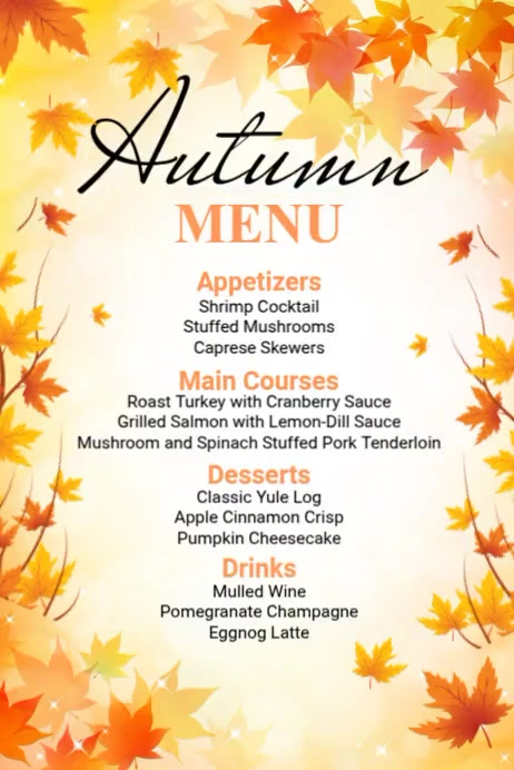 Copy of Autumn Fine Dining Menu | PosterMyWall