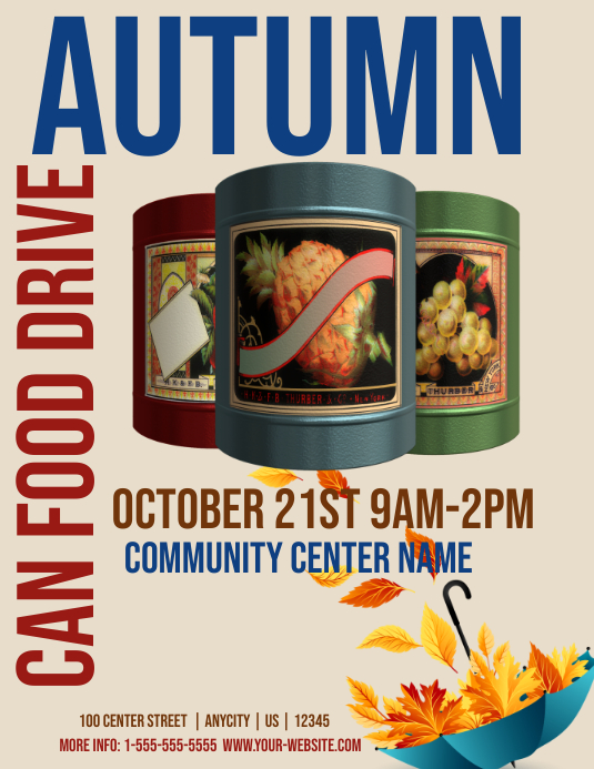Autumn Food Drive Template | PosterMyWall