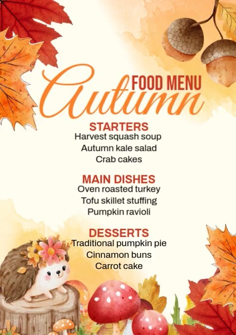 Modèle Autumn Food Menu | PosterMyWall