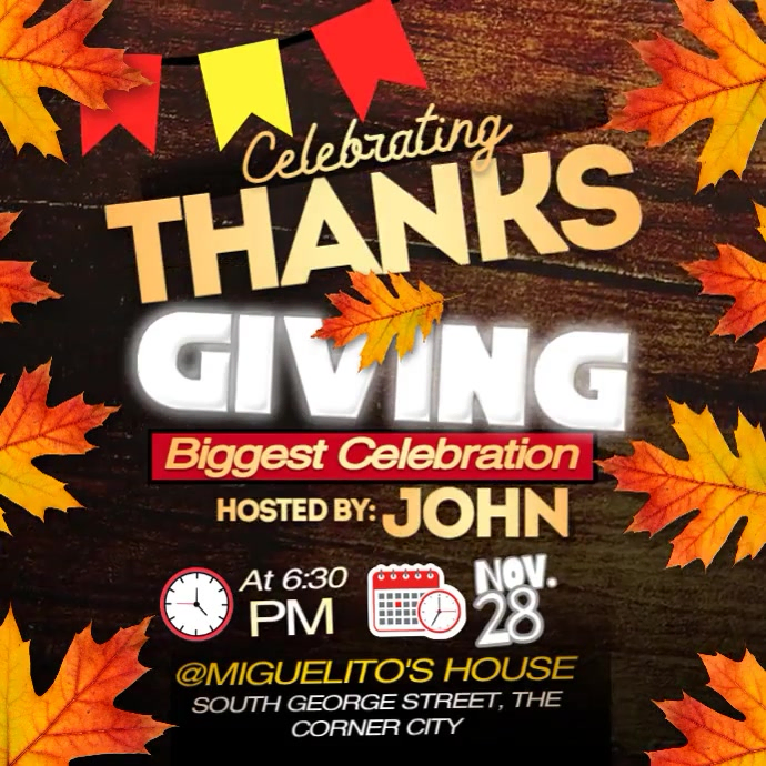 Autumn Gratitude Celebration Template | PosterMyWall