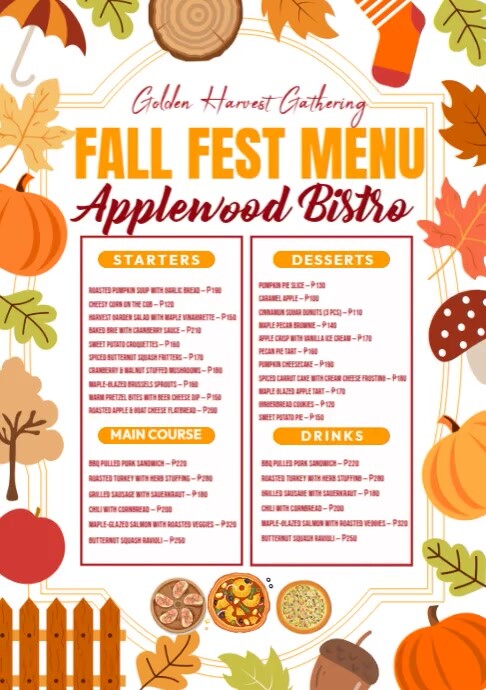Autumn Inspired Dishes Made With Love Template | PosterMyWall