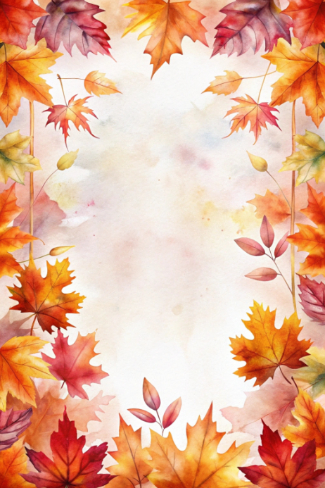 Autumn Leaves Background for Seasonal Greeting Cards Template ...