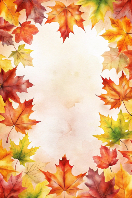 Autumn Leaves Background for Seasonal Greeting Cards Template ...