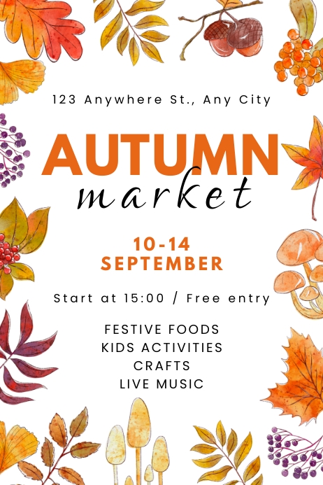 Autumn Market Poster Design Template | PosterMyWall