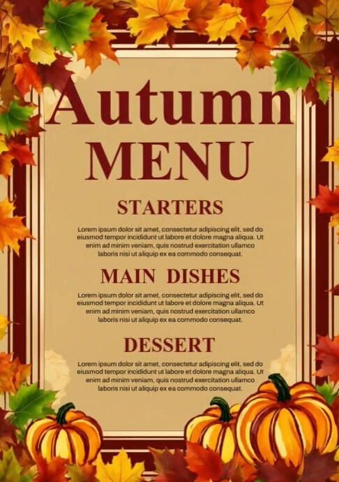 Plantilla de Autumn Menu | PosterMyWall