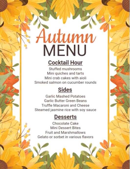 Copy of Autumn Menu | PosterMyWall