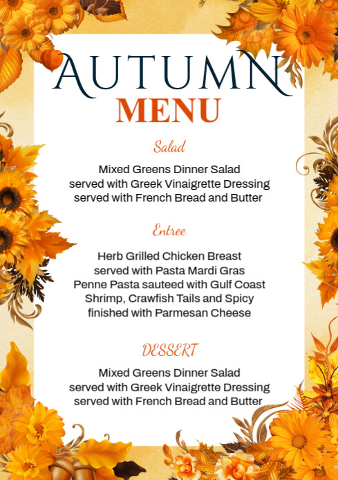 Autumn Menu Template | PosterMyWall