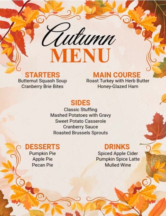 Copy of Autumn Menu | PosterMyWall