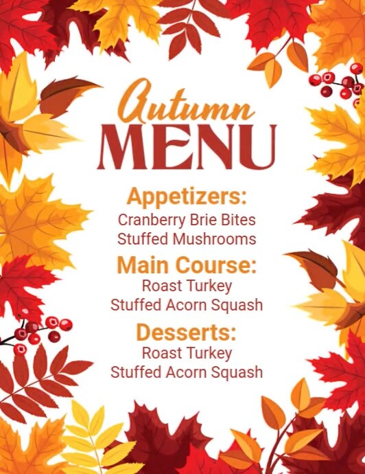 Autumn Menu Template | PosterMyWall
