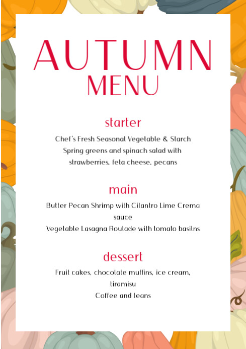 Autumn Menu Template | PosterMyWall
