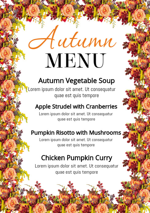 Autumn menu Template | PosterMyWall