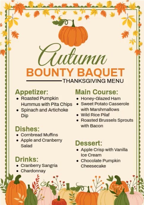 Plantilla de Autumn Menu | PosterMyWall