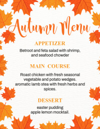 Autumn dinner menu Template | PosterMyWall