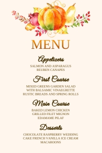 Autumn Menu Poster Wallboard Template | PosterMyWall