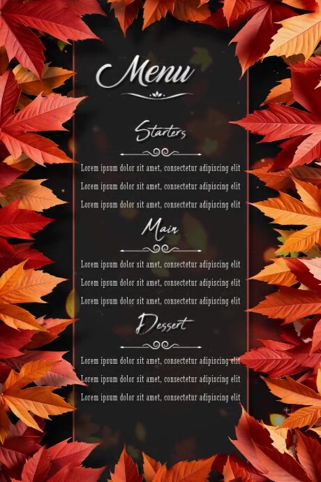 Autumn Menu Video Template | PosterMyWall