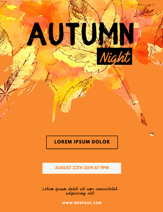 Autumn Theme Flyer Background Printable Free To Edit Fall Flyer