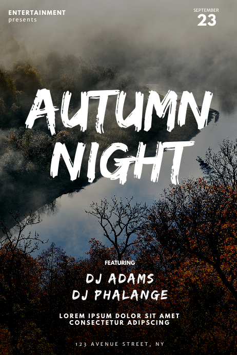 Autumn Night Party Flyer Template | PosterMyWall