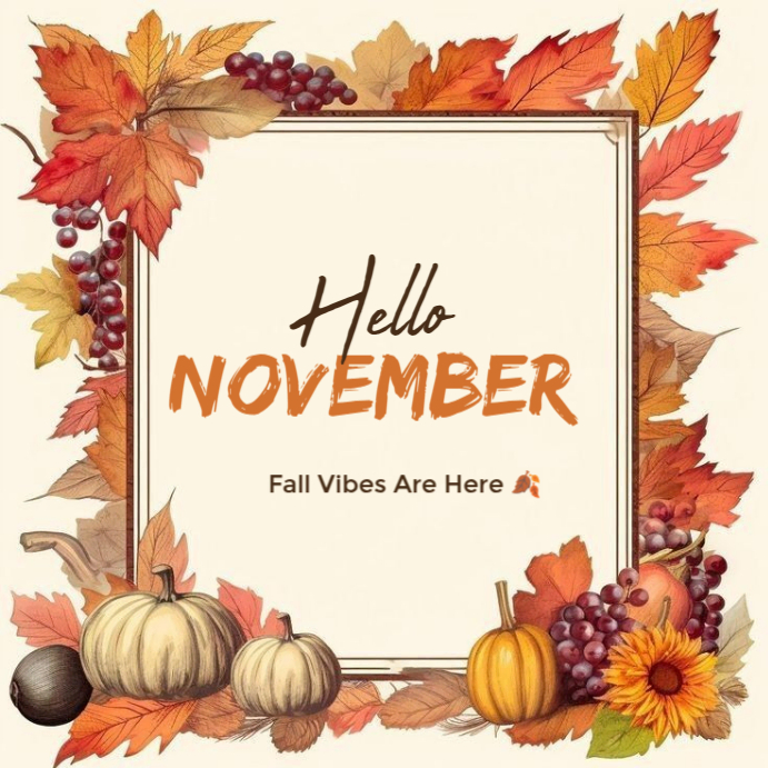 Autumn November welcome flyer Template | PosterMyWall