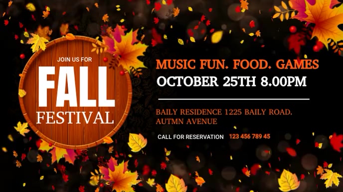 Autumn Party, fall, digital display Template | PosterMyWall