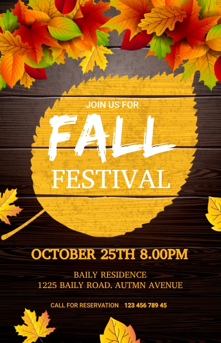 Autumn Party, fall, harvest flyer Template | PosterMyWall