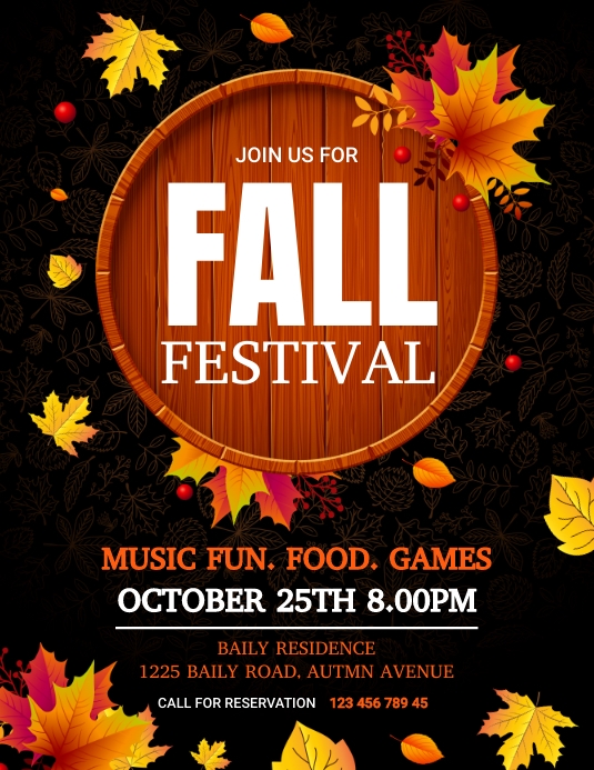 Autumn Party, fall, harvest flyer Template | PosterMyWall
