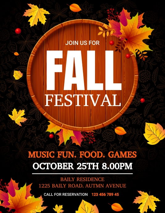 Autumn Party, fall, harvest flyer Template | PosterMyWall