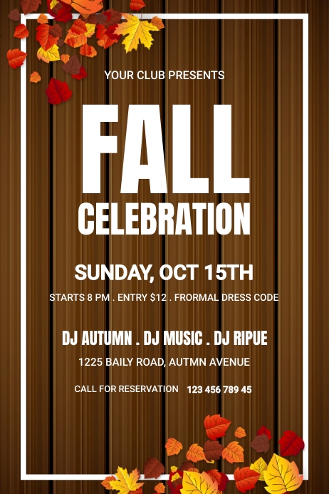 Autumn Party, fall, harvest poster Template | PosterMyWall