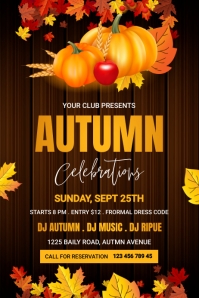 Autumn Party, fall, harvest flyer Template | PosterMyWall