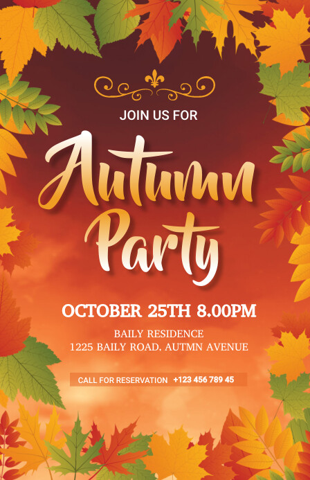 Copy of Autumn Party, fall party flyer | PosterMyWall