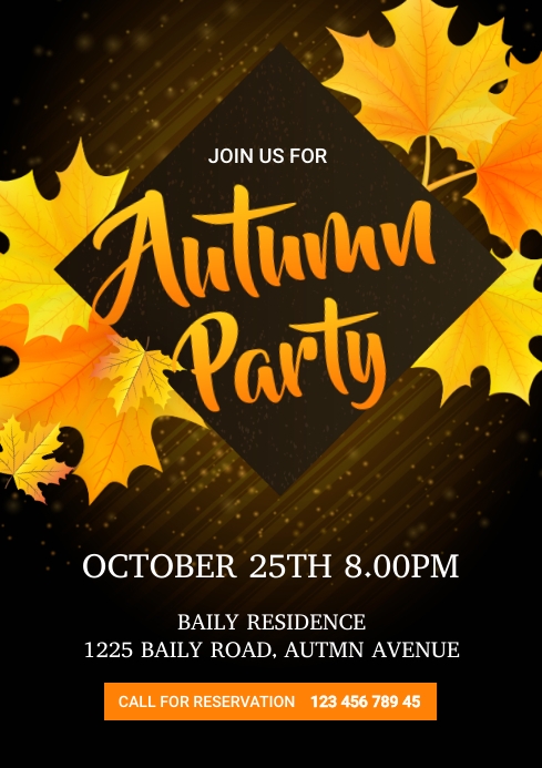 Autumn Party, fall party flyer Template | PosterMyWall