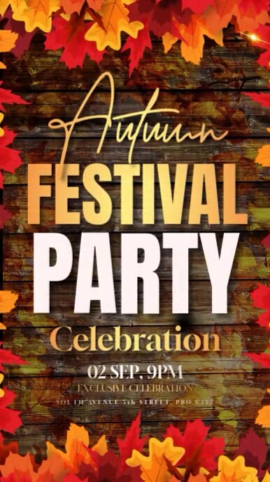 Autumn Party Celebration Template | PosterMyWall