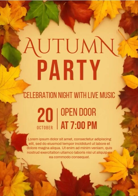 Plantilla de Autumn Party | PosterMyWall