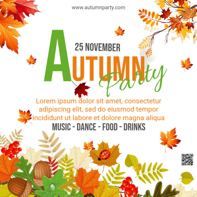 AUTUMN PARTY Template | PosterMyWall